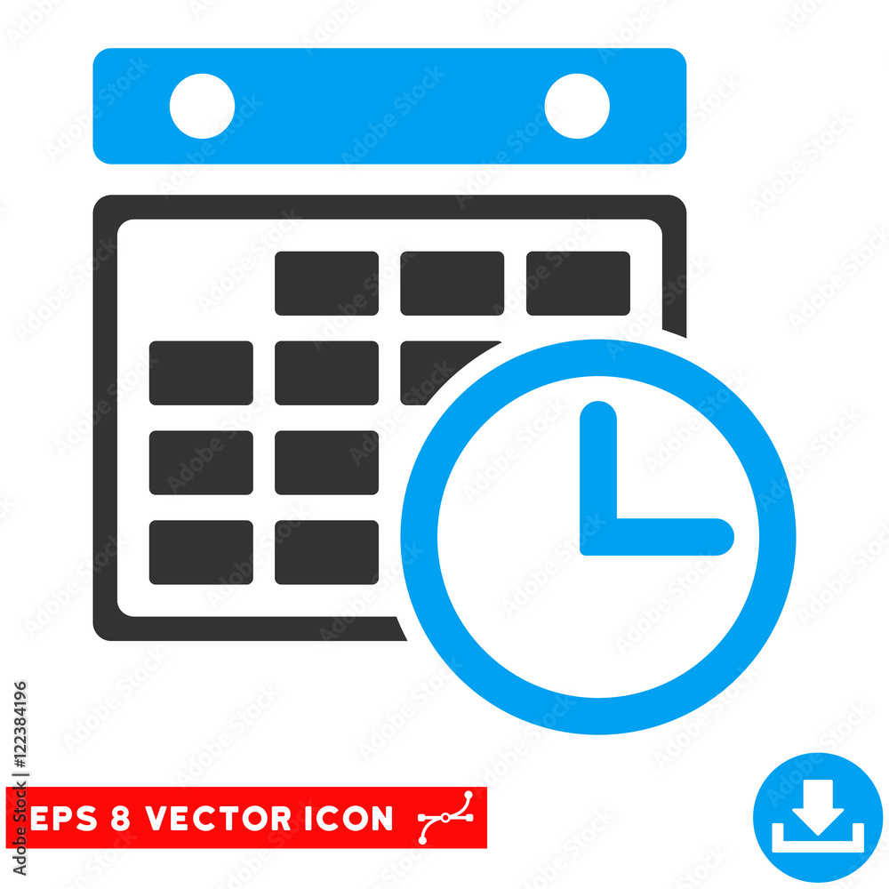 Blue And Gray Timetable EPS vector pictogram. Illustration style is ...