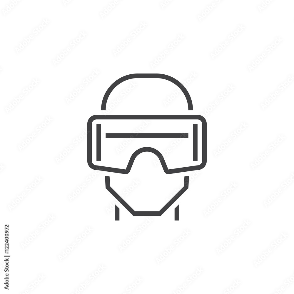 virtual reality headset line icon, vr glasses outline vector logo ...