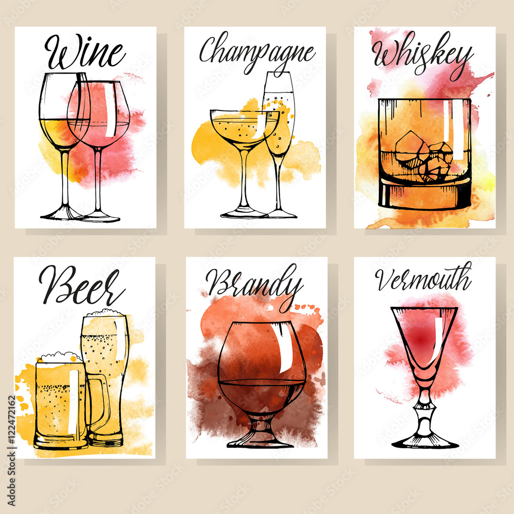 Alcohol drinks flyer design Stock Vector | Adobe Stock
