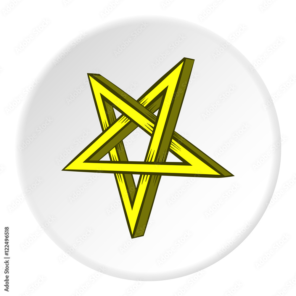 Star crossed icon in cartoon style on white circle background. Figure ...
