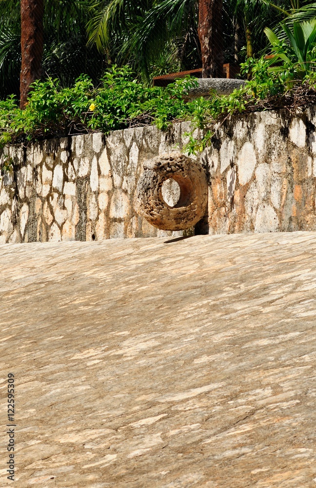 Ulama - Mesoamerican ballgame field at Coba, Mexico Stock Photo | Adobe ...