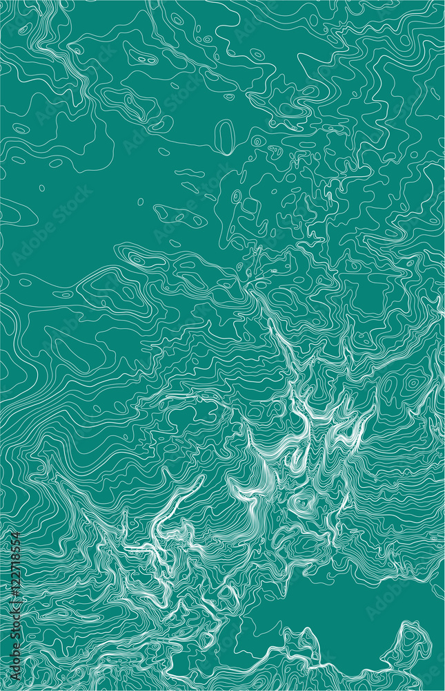 Fictional vector topographic map. Generated conceptual elevation map ...