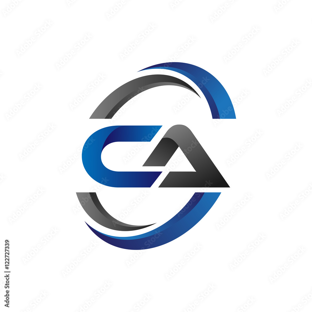 Simple Modern Initial Logo Vector Circle Swoosh ca Stock Vector | Adobe ...