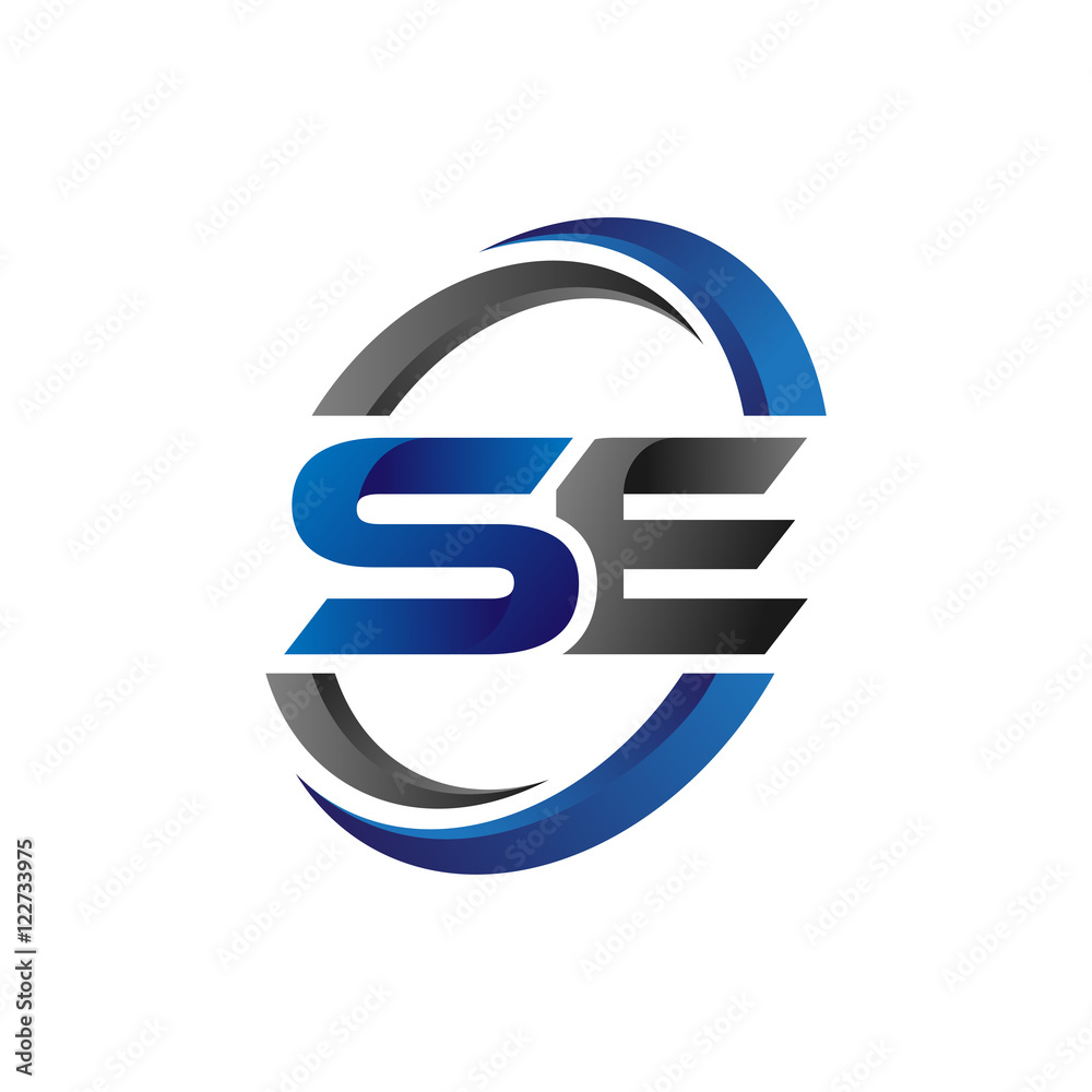 Simple Modern Initial Logo Vector Circle Swoosh se Stock Vector | Adobe ...