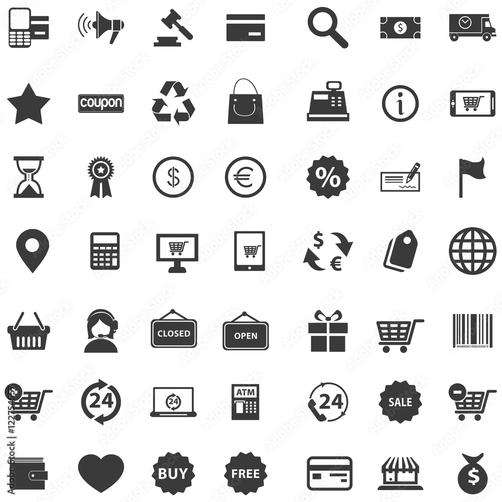 Stock-Vektorgrafik „Shopping icons set. Vector“ | Adobe Stock
