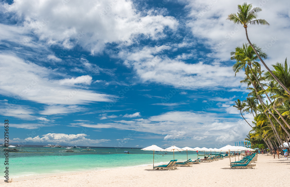 Tropical beach background from Alona Beach at Panglao Bohol isla Stock ...