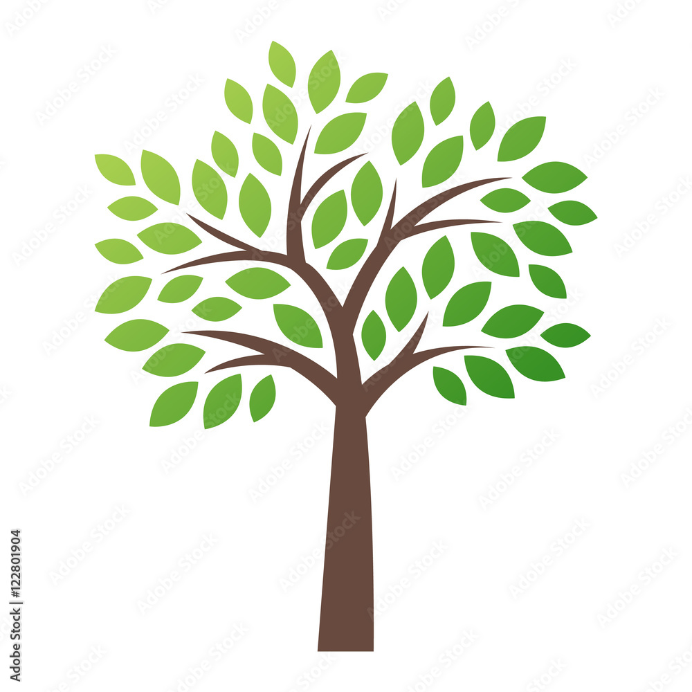 Stylized vector tree logo icon Stock Vector | Adobe Stock