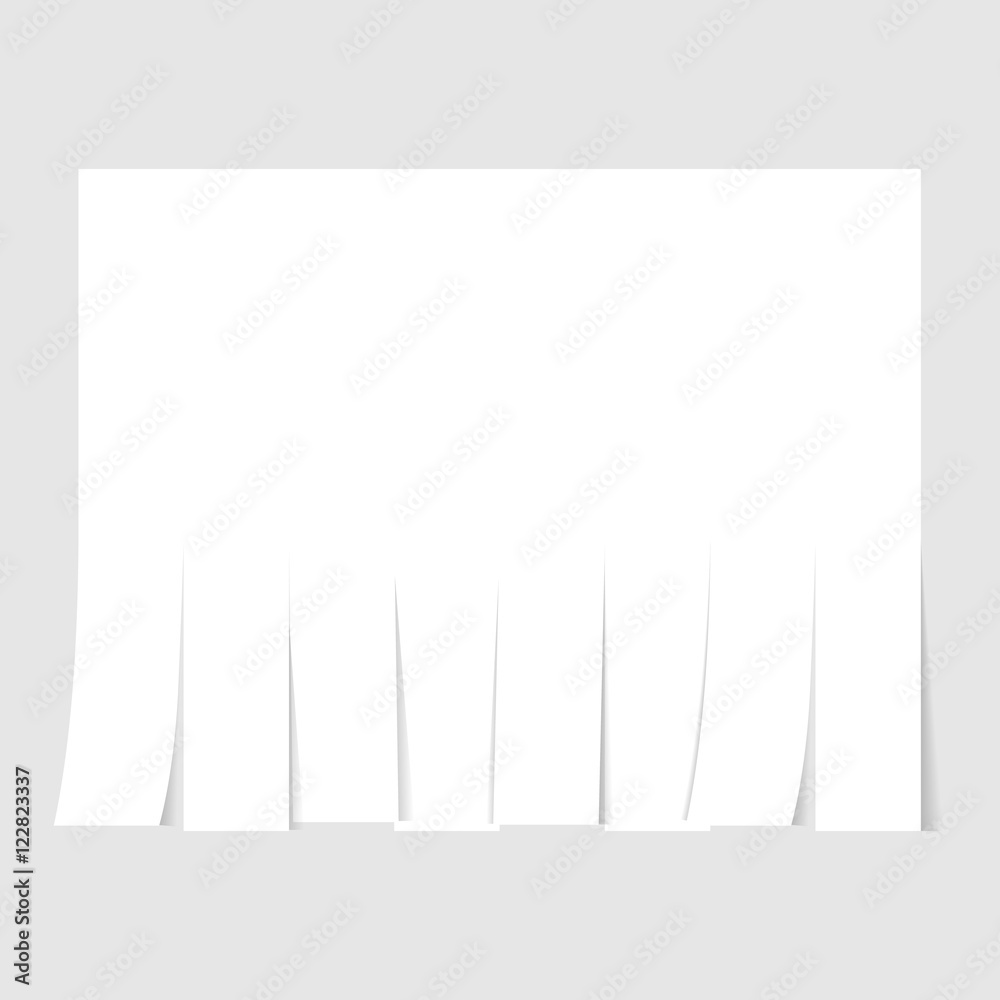 Blank advertisement template with cut slips. Vector illustration Stock ...