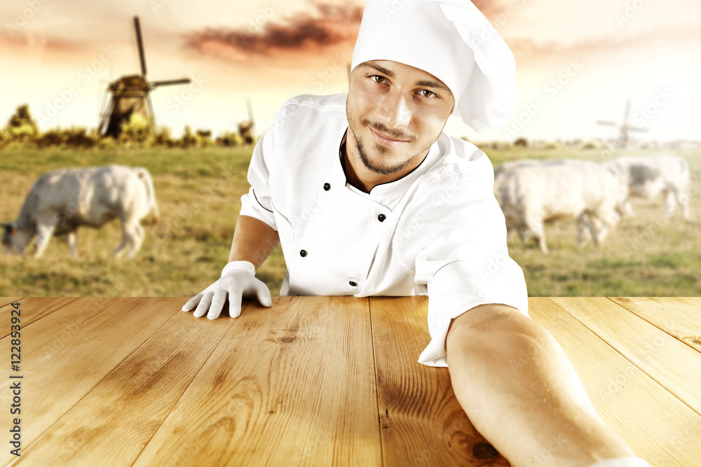 cook chef making selfie Stock Photo | Adobe Stock