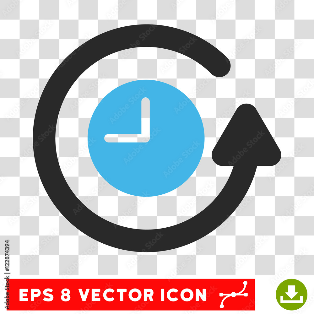 Vector Restore Clock EPS vector pictogram. Illustration style is flat ...