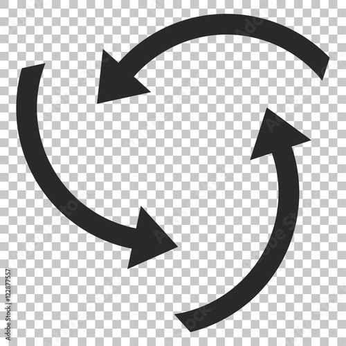 Swirl Arrows vector icon. Image style is a flat gray pictogram symbol ...