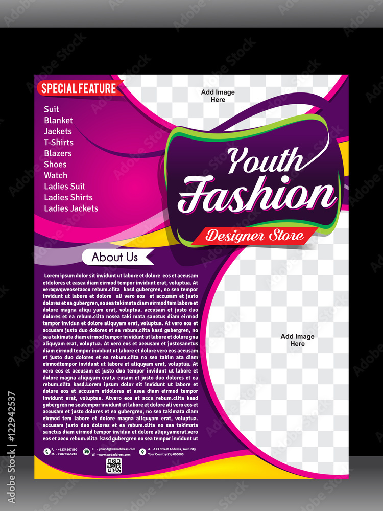 Fashion clothes shop flyer & poster design template Stock Vector ...