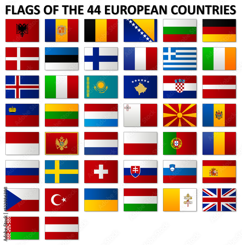44 Flags - European countries Stock Illustration | Adobe Stock