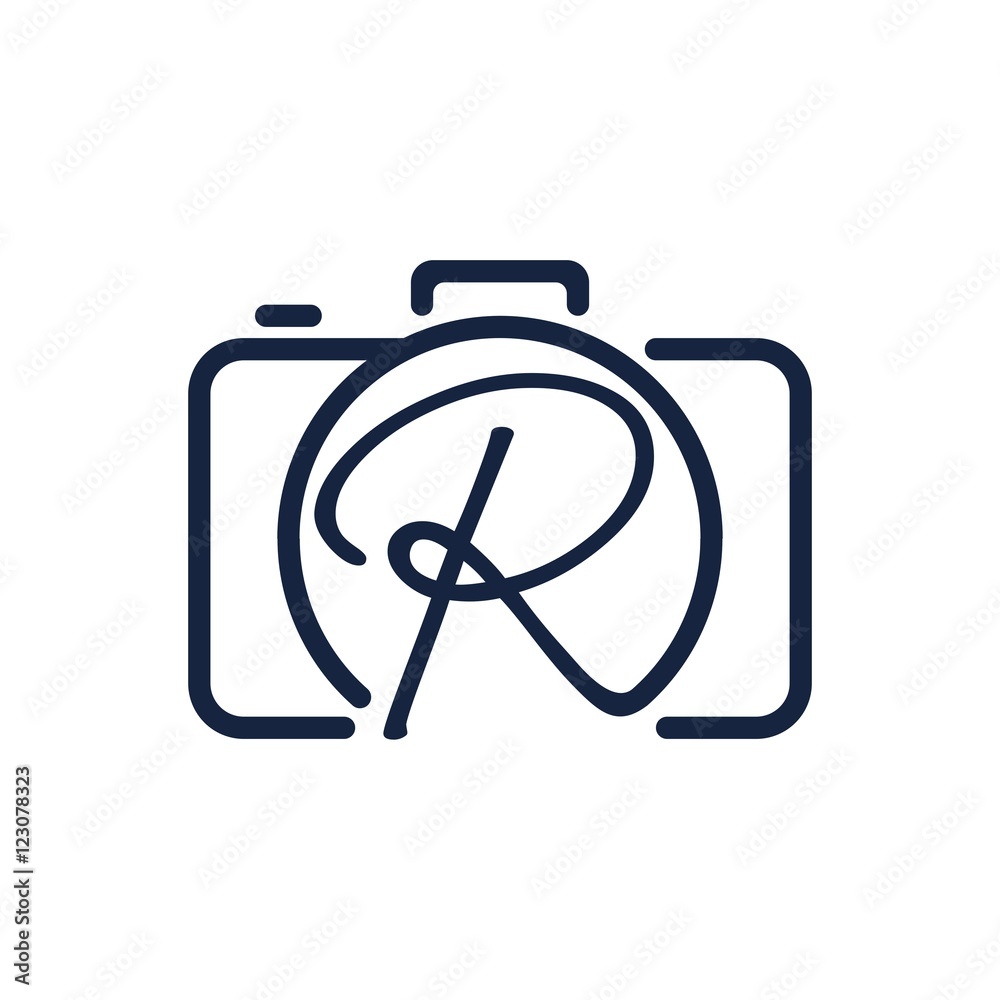 R photography logo design Stock Vector | Adobe Stock