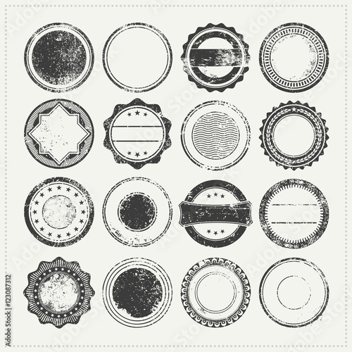 collection of blank/empty grungy rubber stamps - vintage postage stamps ...