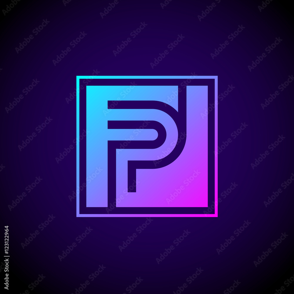 Letter P logo,Square shape symbol,Digital,Technology,Media Stock Vector ...
