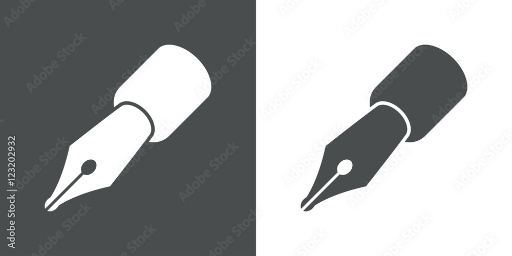 Icono plano pluma gris Stock Vector | Adobe Stock