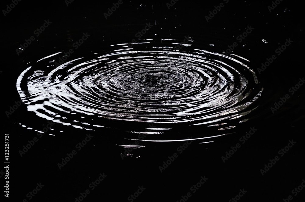 Water ripples from a drop of water in the dark. Stock Photo | Adobe Stock