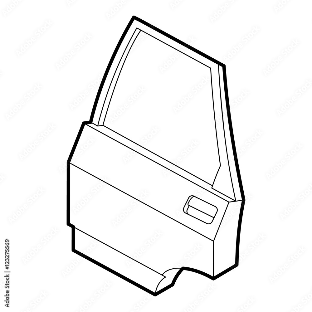 Car door icon. Outline illustration of car door vector icon for web ...