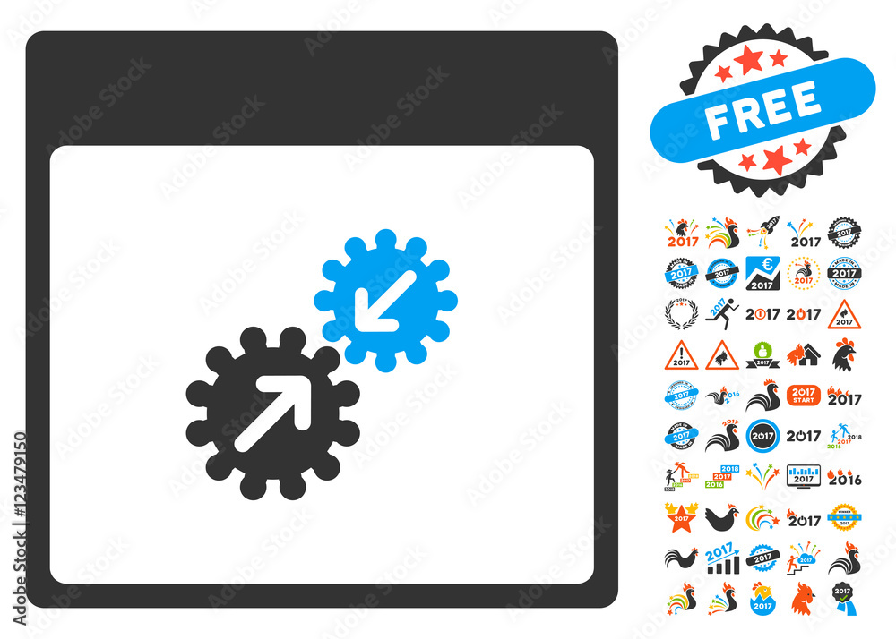 Gears Integration Calendar Page icon with bonus calendar and time ...