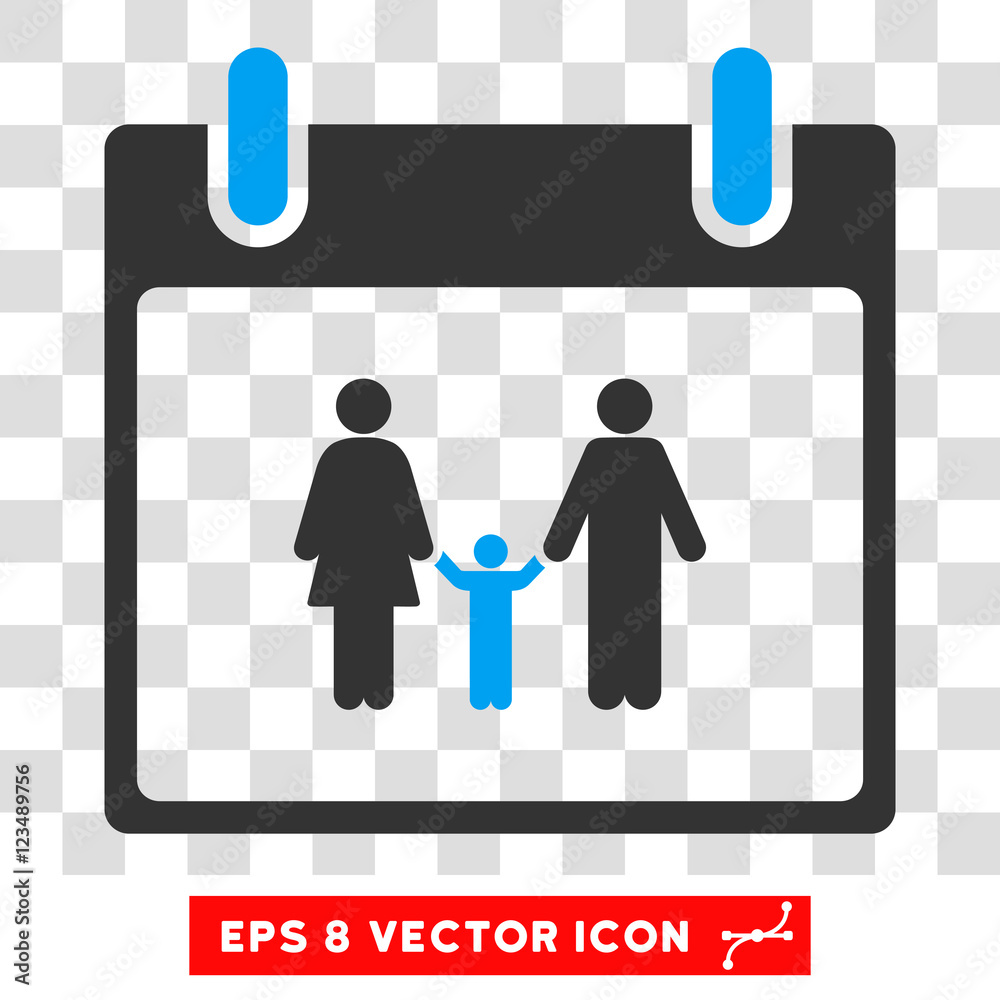 Vector Family Calendar Day EPS vector icon. Illustration style is flat ...