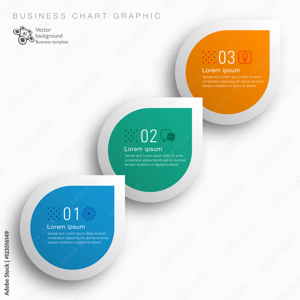 Business Chart 3-Step Process #Vector Graphic Stock Vector | Adobe Stock
