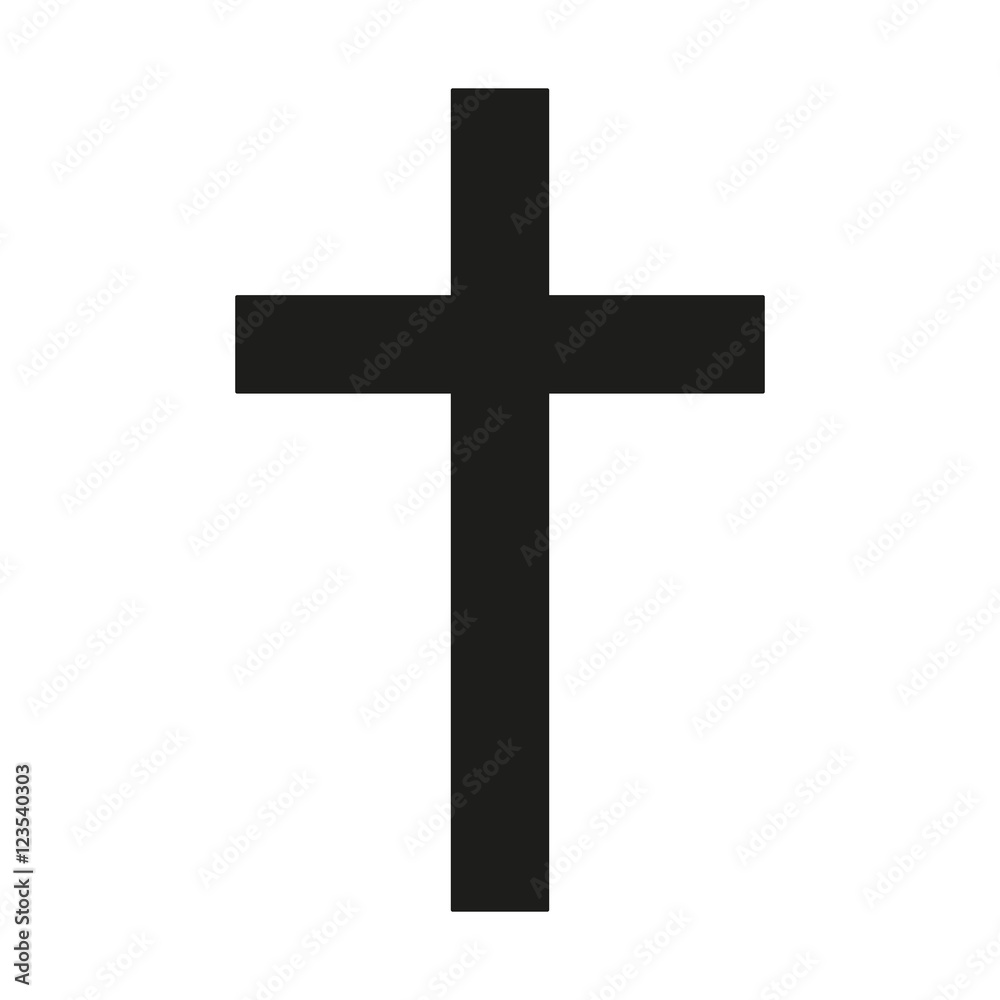 Latin Cross Icon black silhouette. Ancient Christian sign. Vector ...