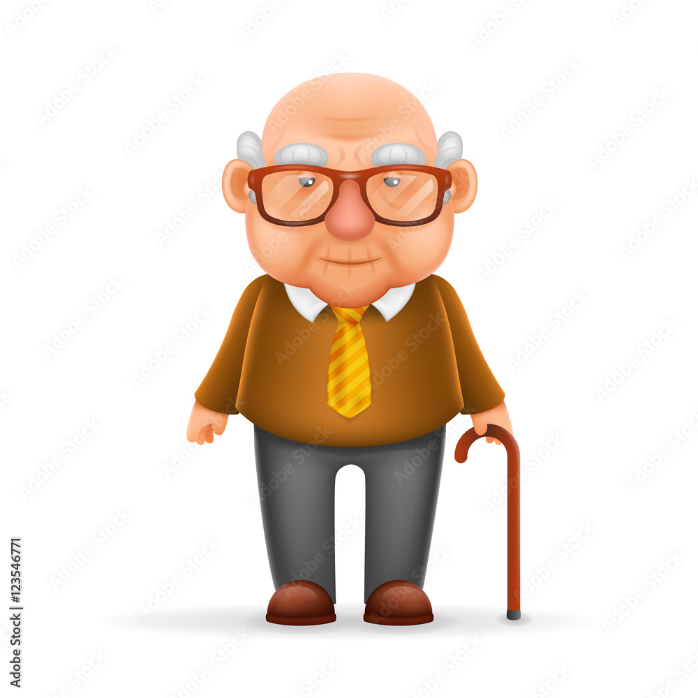 Old Man Cartoon Character Sketch Old Man Cartoon Character With