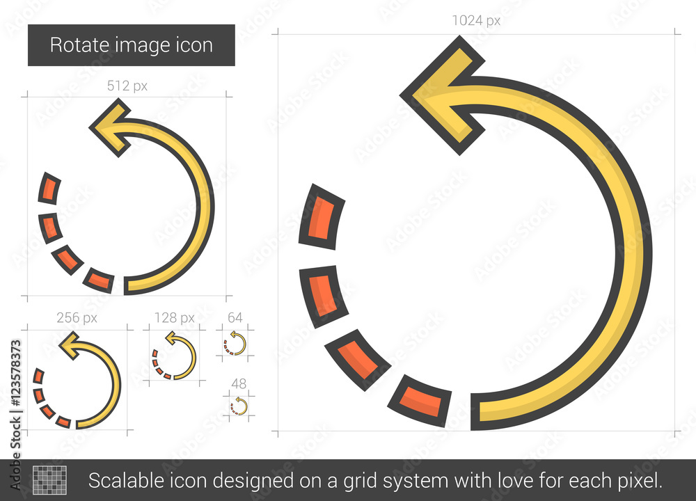 Rotate image line icon. Stock Vector | Adobe Stock
