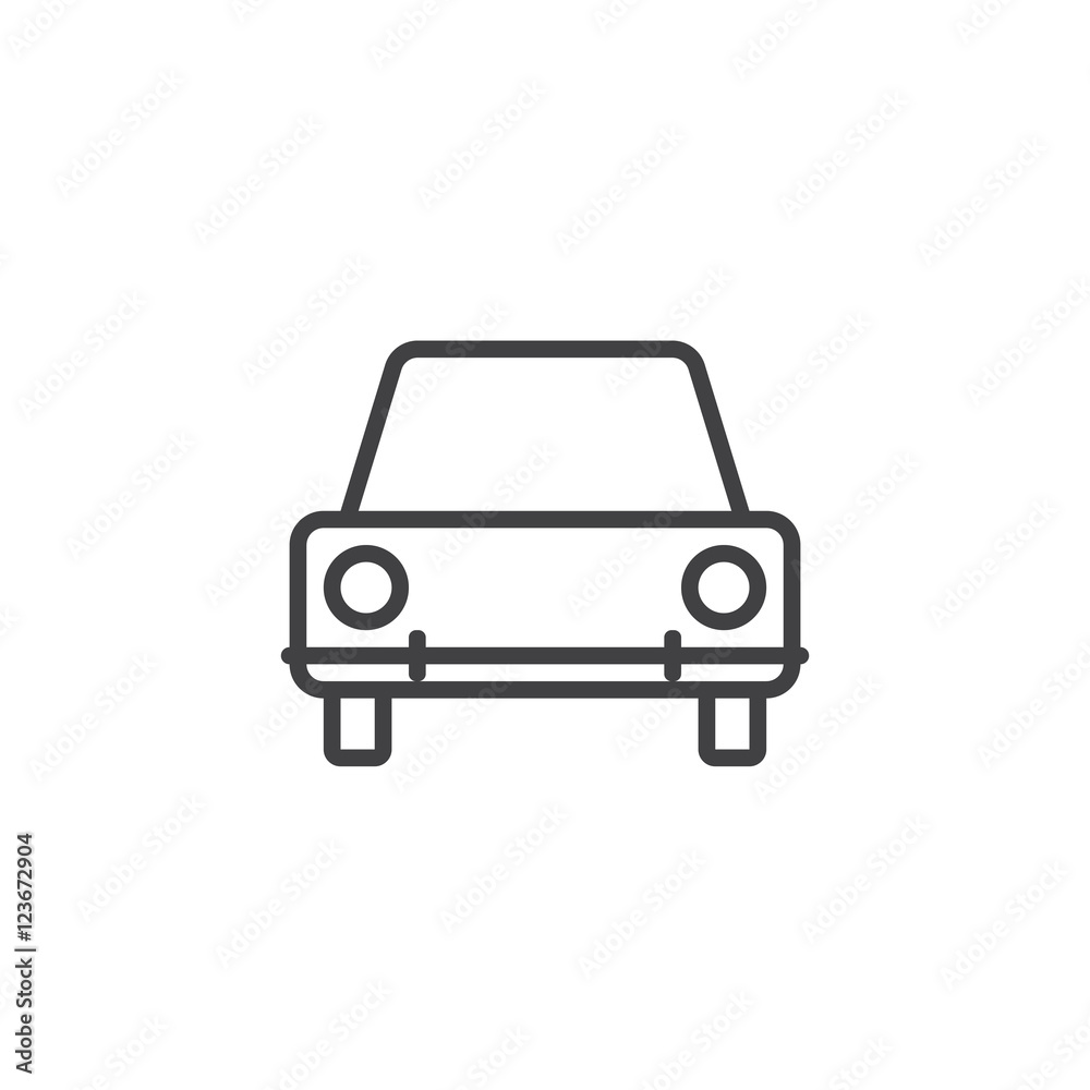 Car line icon, vehicle outline vector logo illustration, linear ...