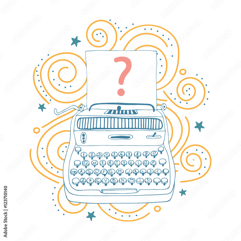 Question mark / cartoon vector and illustration, hand drawn, sketch ...
