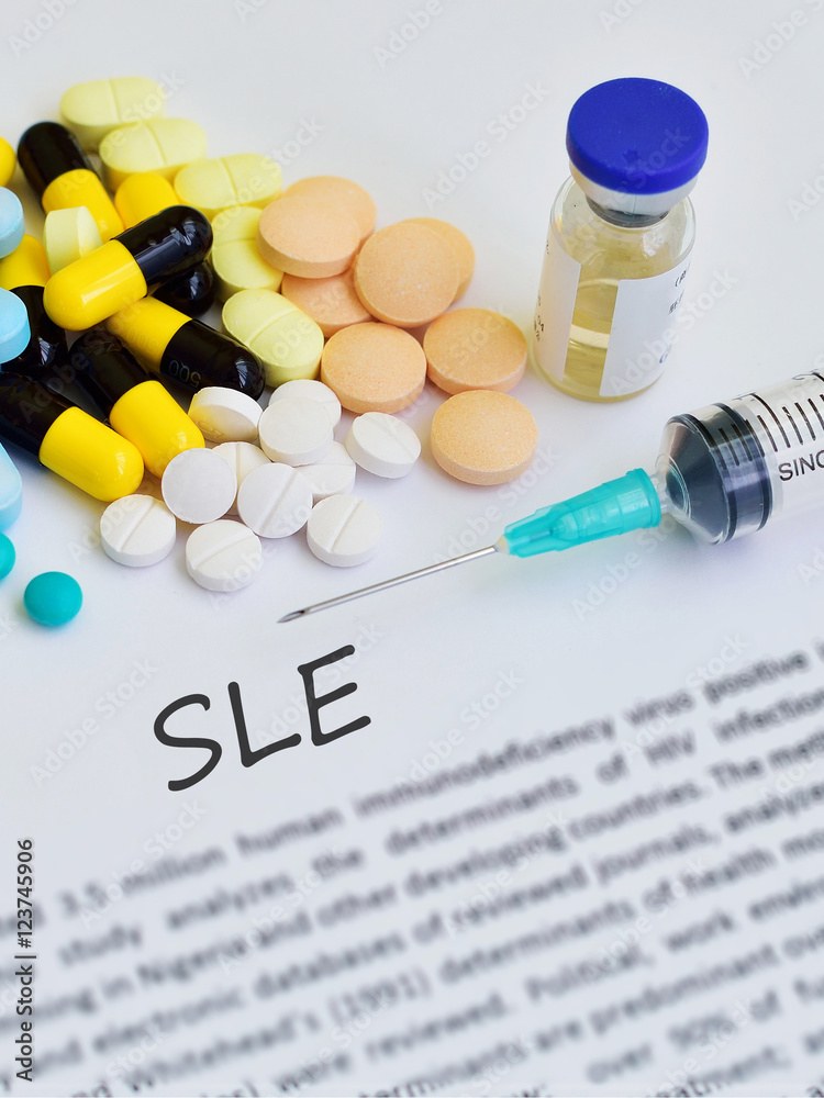 Foto de Stock Drugs for systemic lupus erythematosus (SLE) treatment ...