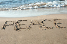 Word Peace In Sand Free Stock Photo - Public Domain Pictures