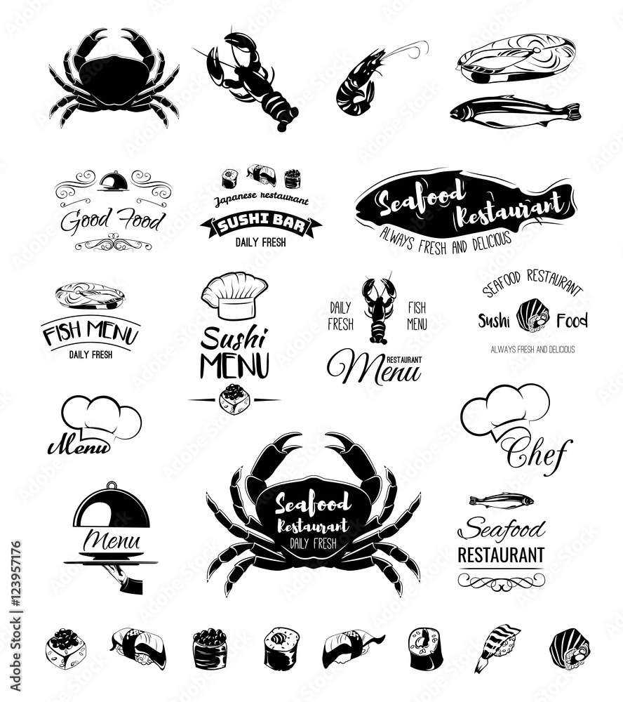 Restaurant menu design. Cafe menu cover. Seafood menu flyer. Menu ...
