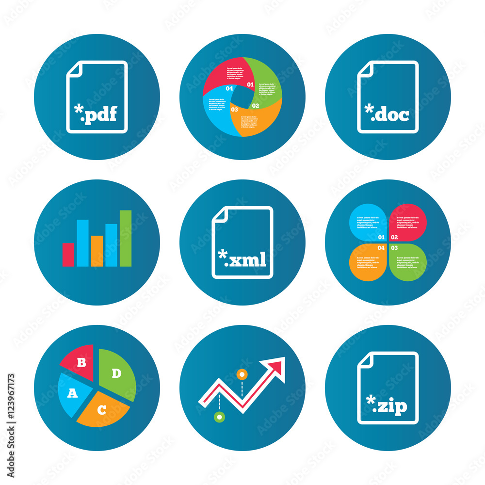 Document signs. File extensions symbols. Stock Vector | Adobe Stock