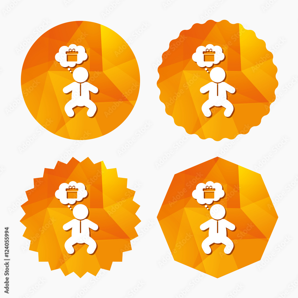 Baby infant sign icon. Toddler boy symbol. Stock Vector | Adobe Stock
