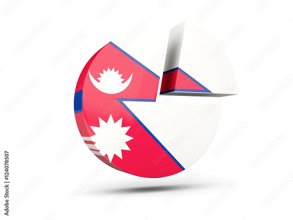Flag of nepal, round diagram icon Stock Illustration | Adobe Stock