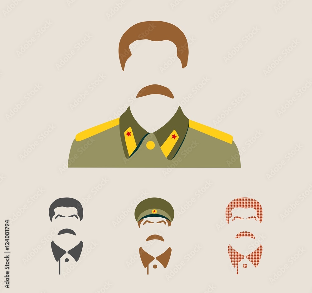 Collection of the vector portraits of Joseph Stalin. Soviet Union ...