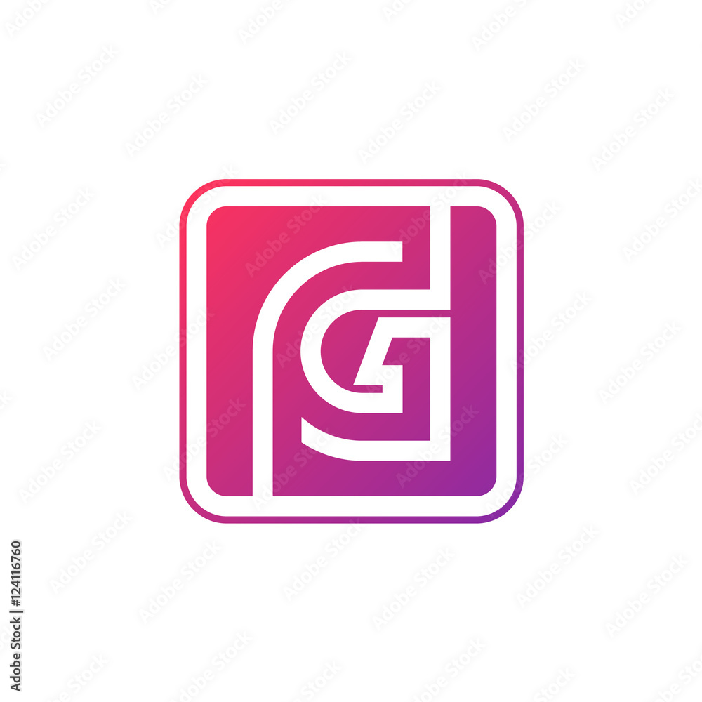 Letter G logo,Rounded rectangle shape symbol,Digital,Technology,Media ...