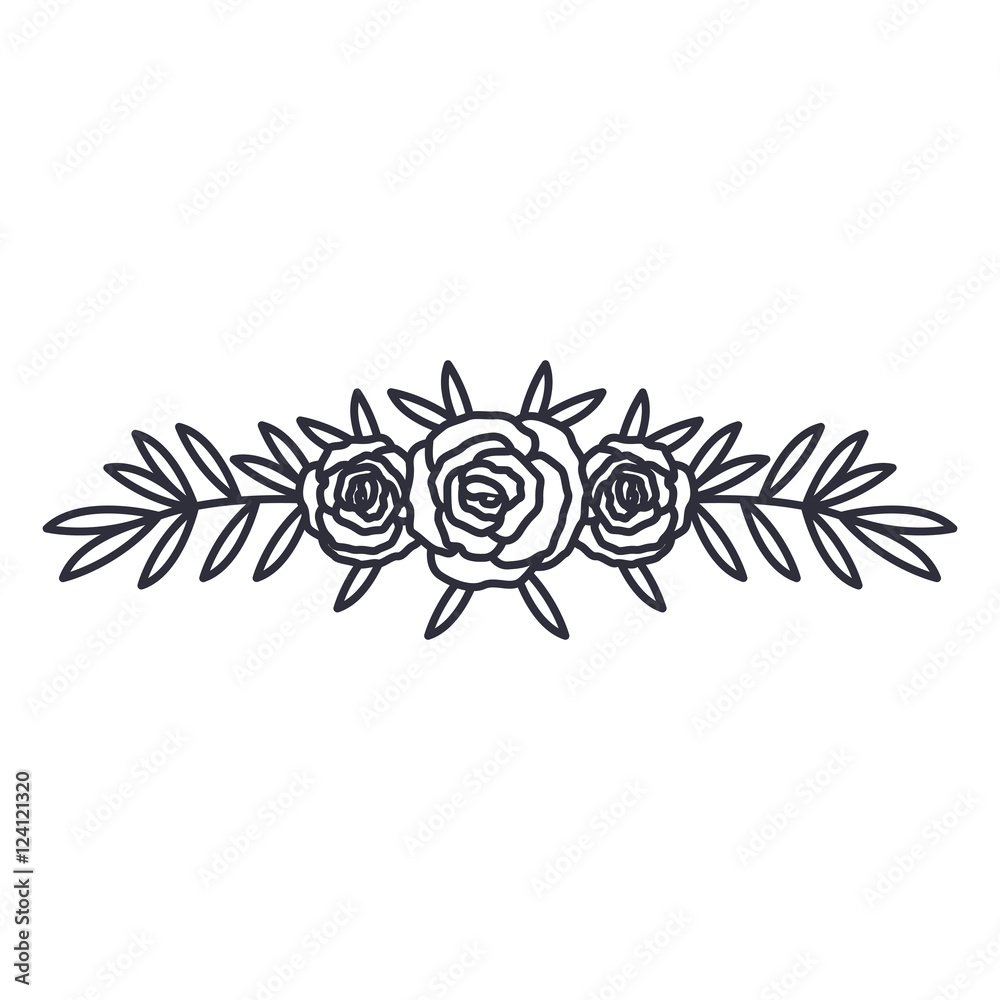 Leaf and flower icon. Plant floral garden nature and decoration theme ...