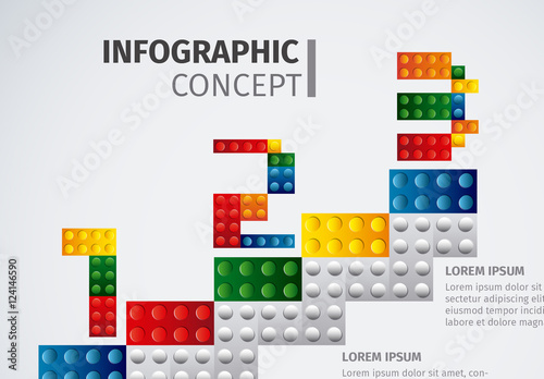 Colorful Building Blocks Element Infographic Set 2 Stock Template ...