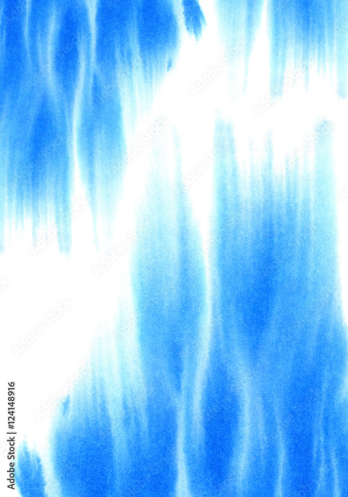 Abstract blue spreading watery frame.Aquatic backdrop.Ink drawing ...