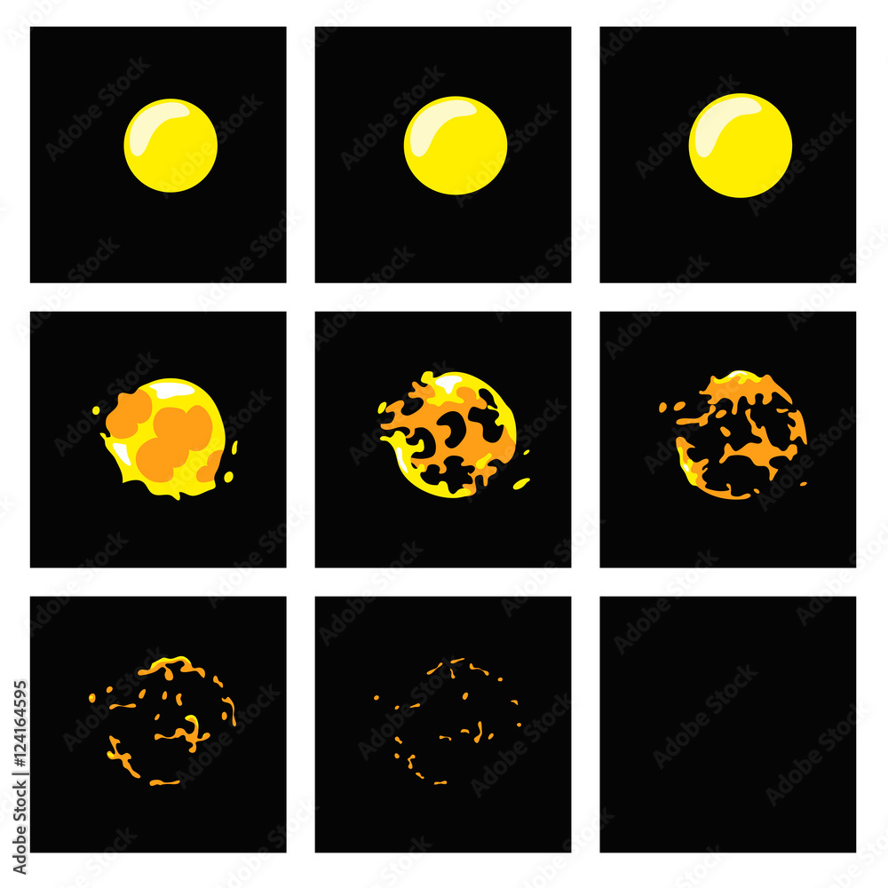 Cartoon water bubble burst sprites Stock Vector | Adobe Stock