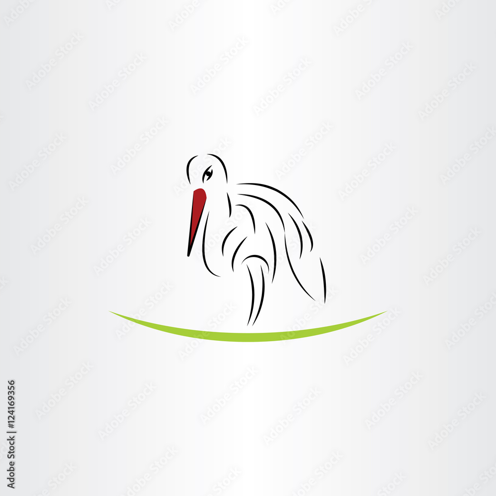 Vector de Stock stylized stork illustration vector design element ...