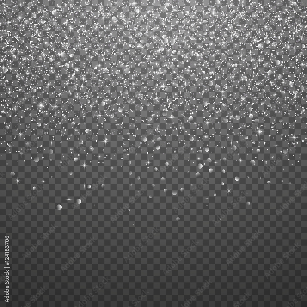 Falling stars effect. Stardust on a transparent background. Vector ...