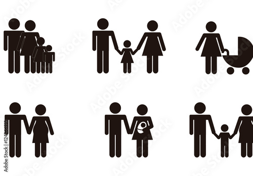 20 Intergenerational Pictogram Family Icons Stock Template | Adobe Stock