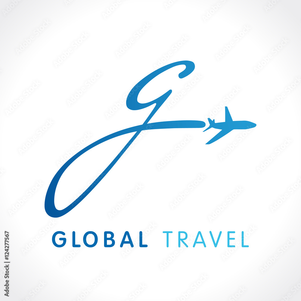 G fly travel company logo. Airline global business travel logo design ...
