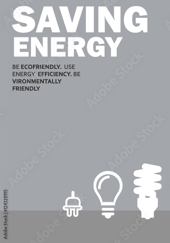 Saving Energy. Illustrated poster of efficiency energy Stock 벡터 | Adobe ...