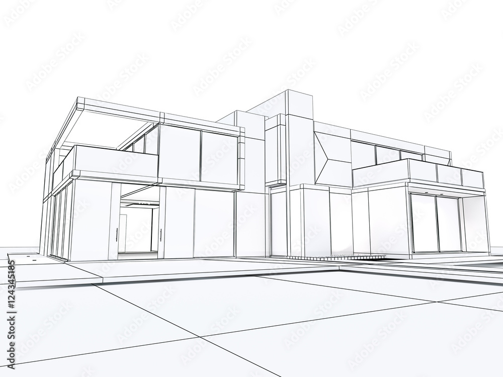 Architecture project lines Stock Illustration | Adobe Stock