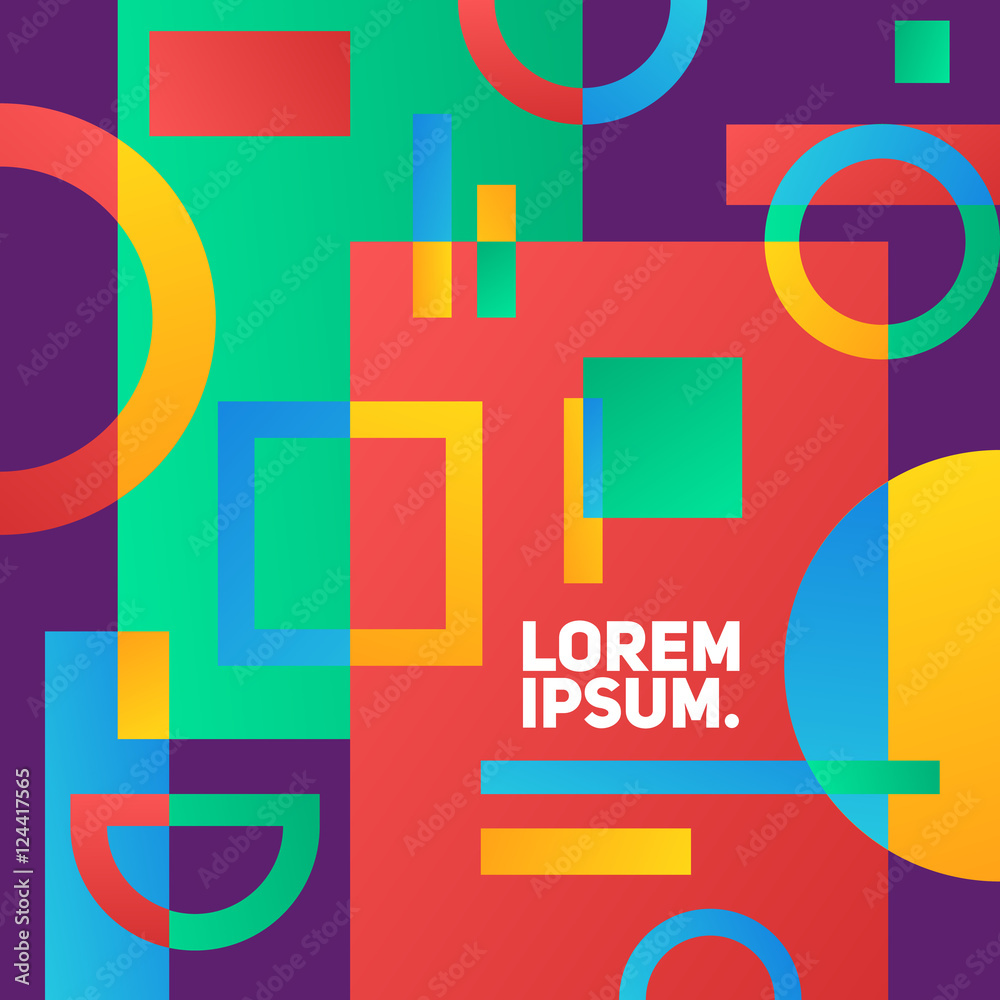 Static design background. Simple colorful geometric shapes multiply ...